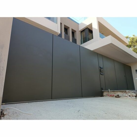 AUTOMATIC SLIDING GATE WITH PIVOT PEDESTRIAN ENTRANCE & FENCE